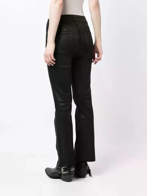 Paige Claudine Coated Flared Jeans - Black
