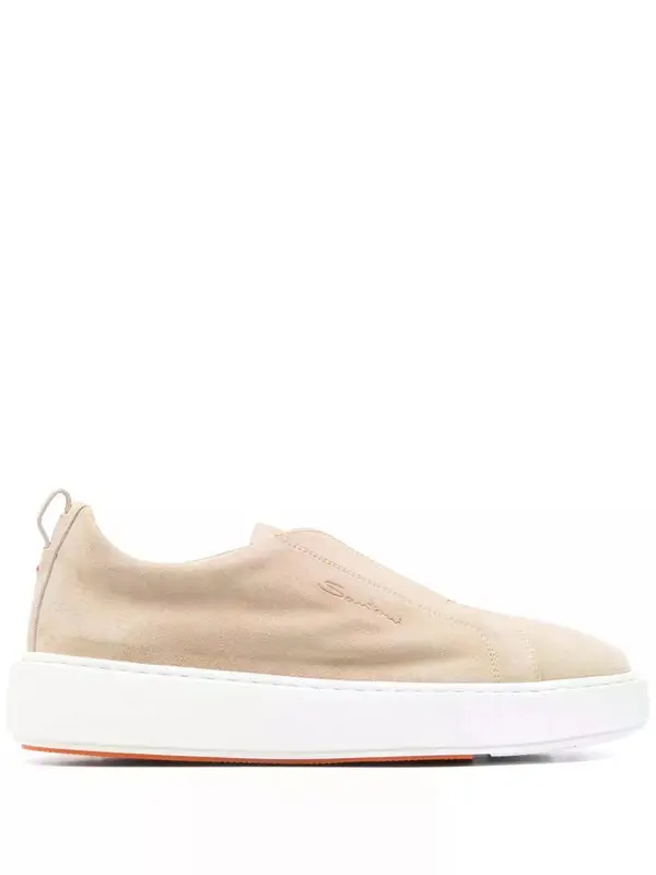 Santoni Suede Sneakers - Neutrals