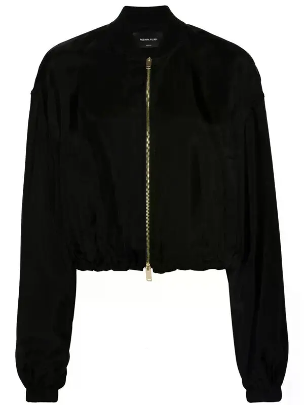 Fabiana Filippi Zipped Satin Bomber Jacket