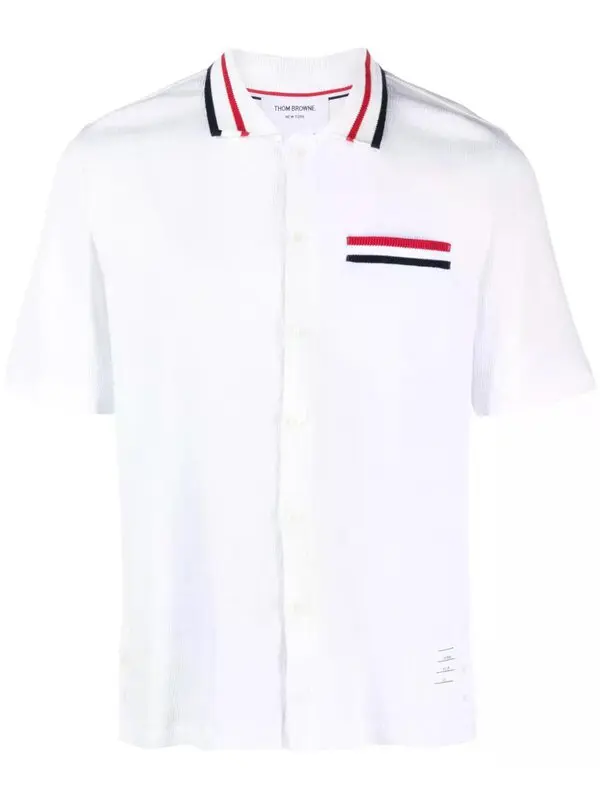 Thom Browne Rwb-stripe Cotton Shirt