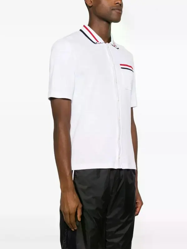 Thom Browne Rwb-stripe Cotton Shirt