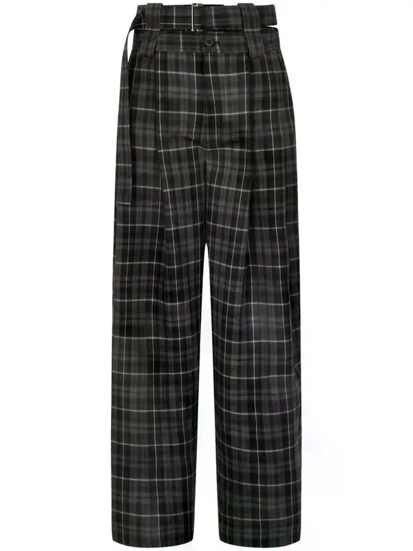 STUDIO TOMBOY Tartan-check Belted Trousers