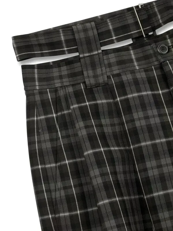 STUDIO TOMBOY Tartan-check Belted Trousers