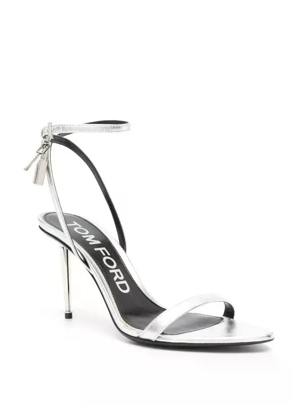 TOM FORD Padlock Pointy Naked 85mm Leather Sandals