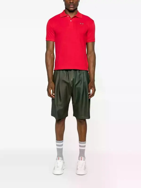 Play Comme Des Garcon Heart-patch Piqué Polo Shirt - Red