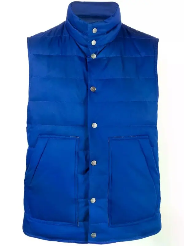 Kiton Button-up Padded Gilet - Blue
