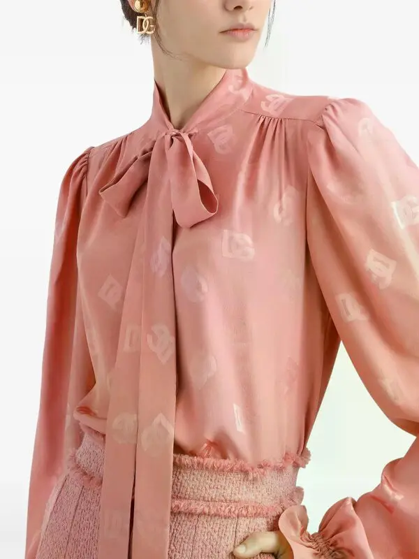 Dolce & Gabbana Dna Logo-print Blouse - Pink