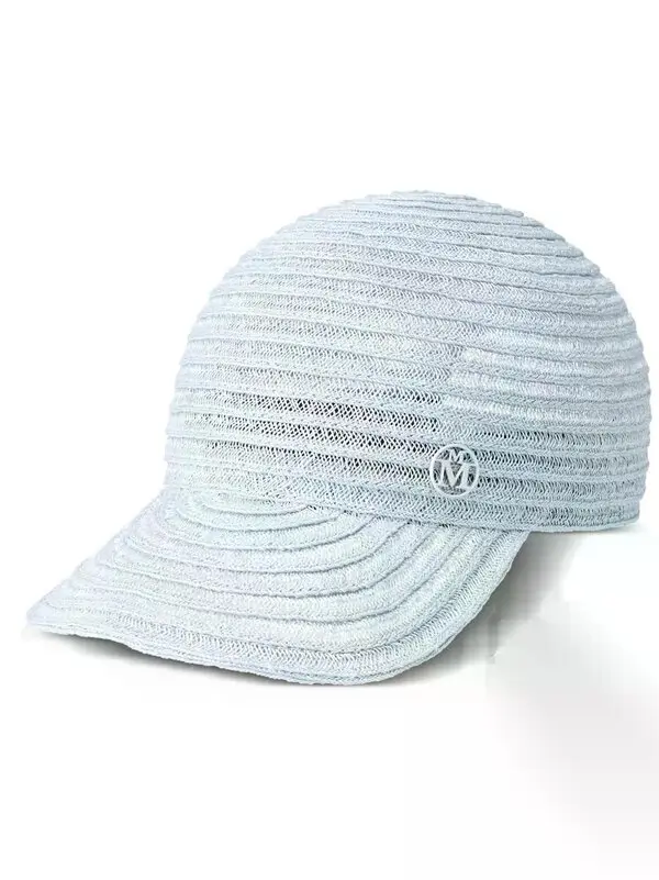 MAISON MICHEL Tiger Straw Baseball Cap - Blue