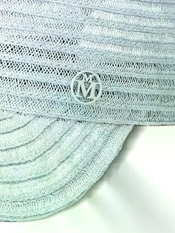 MAISON MICHEL Tiger Straw Baseball Cap - Blue