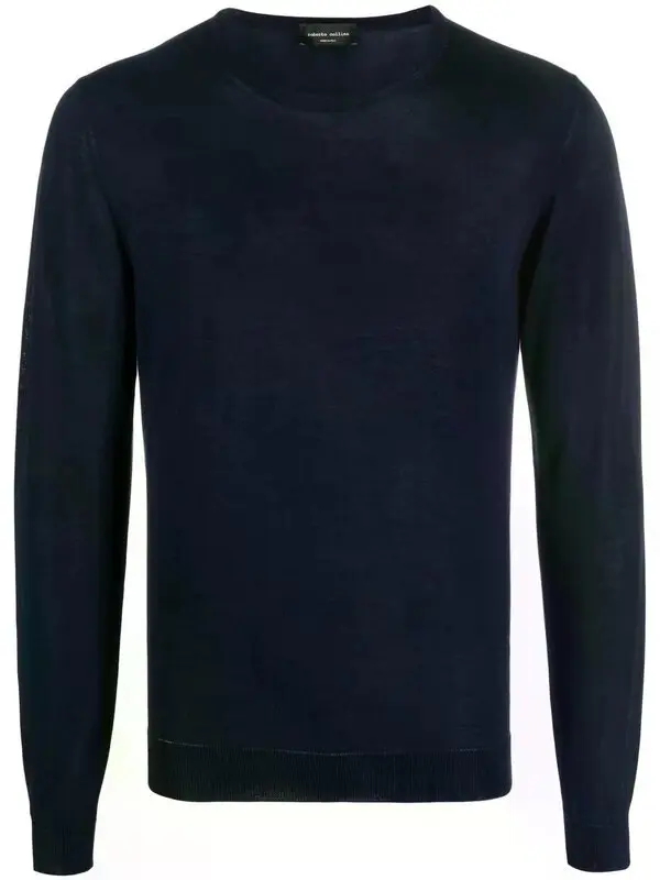 ROBERTO COLLINA Crew-neck Long-sleeve Jumper - Blue