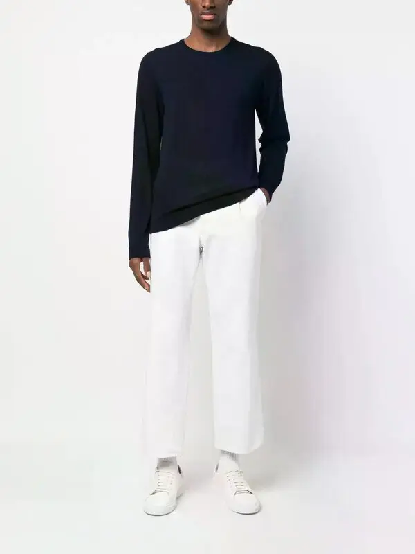 ROBERTO COLLINA Crew-neck Long-sleeve Jumper - Blue