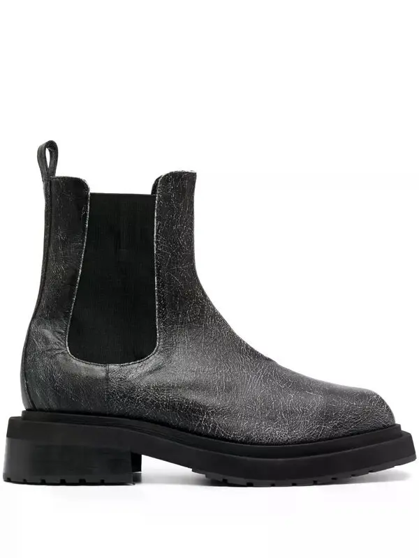 Eckhaus Latta Mike Cracked-effect Leather Boots