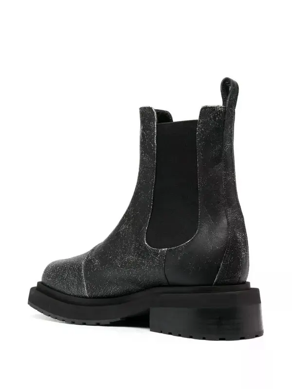 Eckhaus Latta Mike Cracked-effect Leather Boots