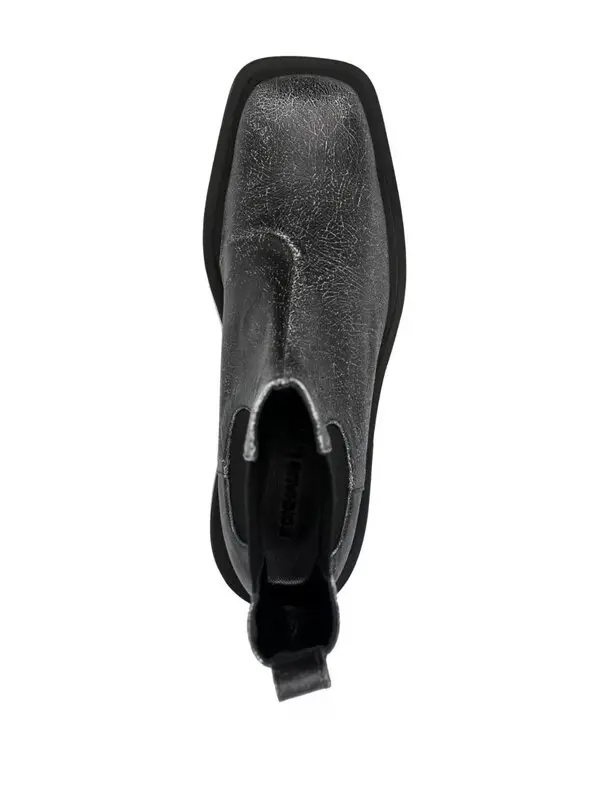 Eckhaus Latta Mike Cracked-effect Leather Boots