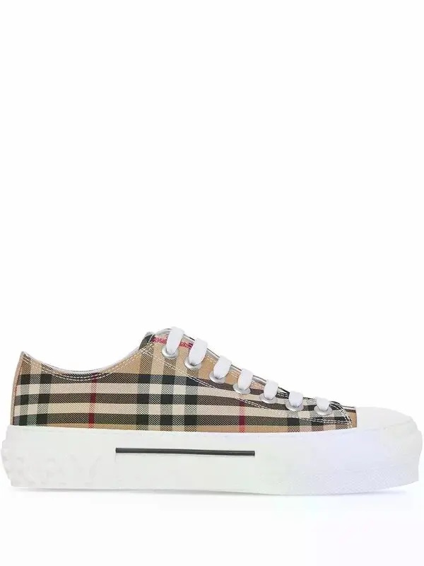 Burberry Check Cotton Low-top Sneakers - Neutrals