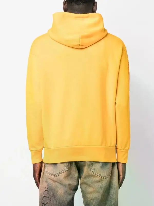 Aries Embroidered-logo Pullover Hoodie - Yellow