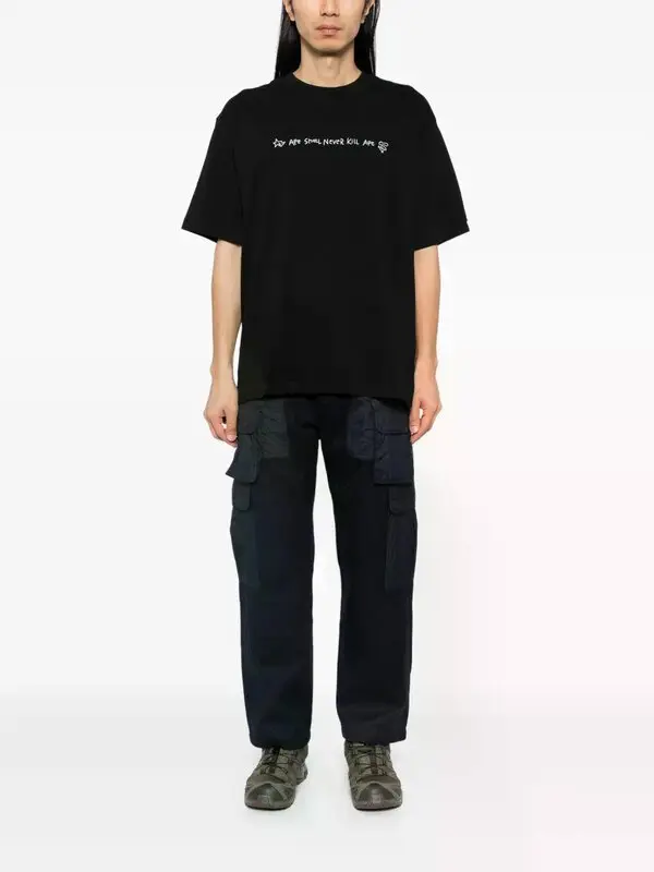 A BATHING APE Hand Drawn Logo T-shirt - Black