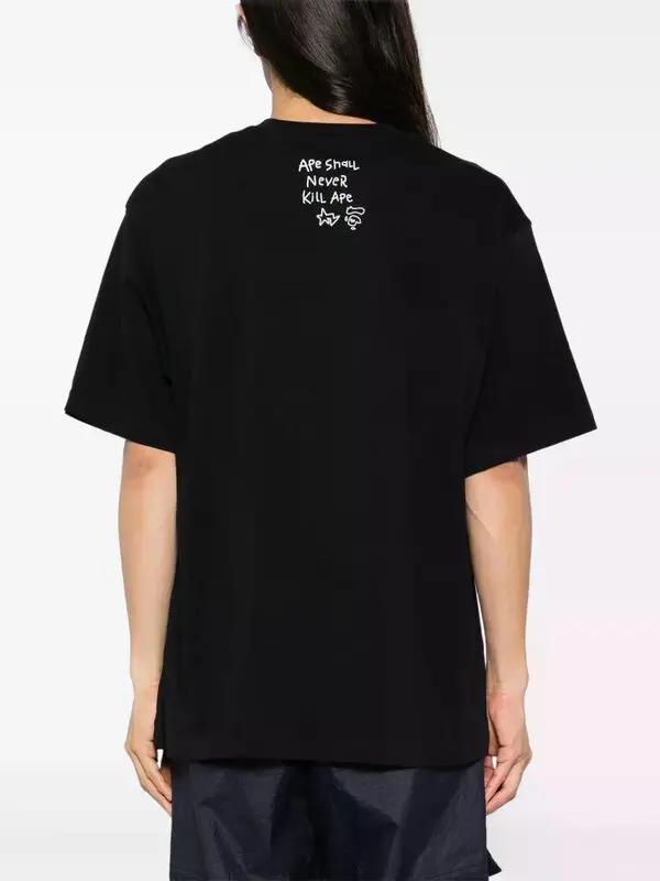A BATHING APE Hand Drawn Logo T-shirt - Black