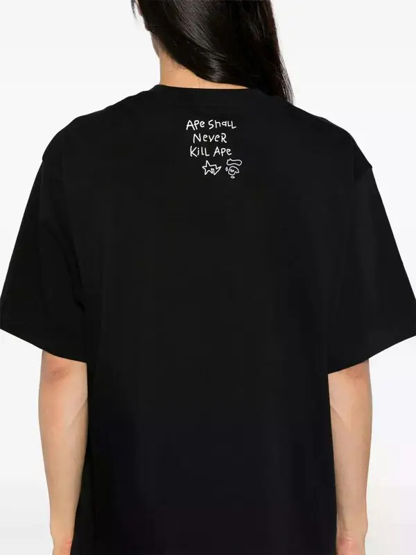 A BATHING APE Hand Drawn Logo T-shirt - Black
