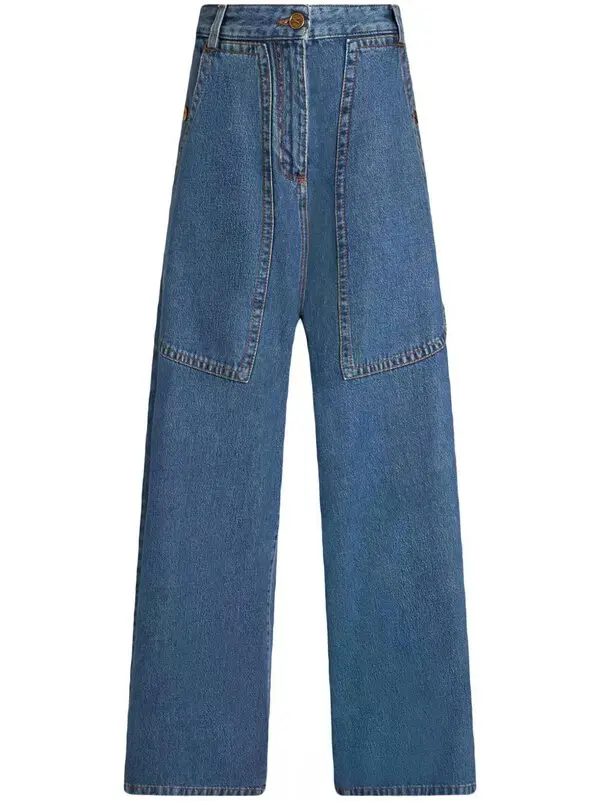 Etro Pegaso-embroidered Wide-leg Jeans