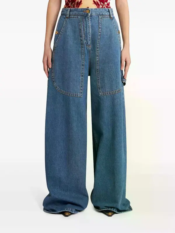 Etro Pegaso-embroidered Wide-leg Jeans