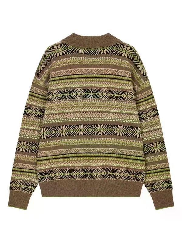 STUDIO TOMBOY Intarsia-knit Polo Top