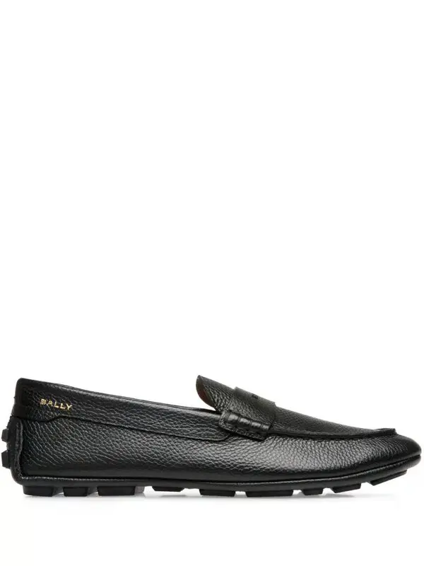 Bally Kerbs Driver In Grained Leather Wide Foot Morphology