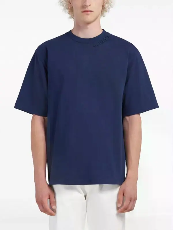 Marni Logo-patch Cotton T-shirt - Blue