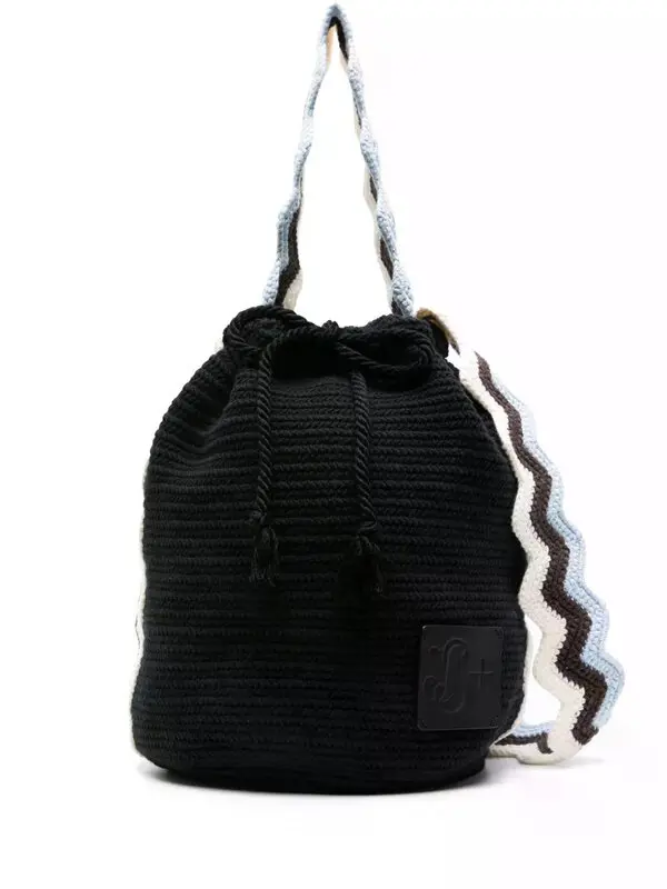JIL SANDER Zigzag-stripe Knitted Bucket Bag