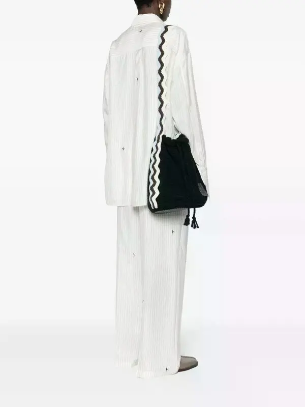 JIL SANDER Zigzag-stripe Knitted Bucket Bag