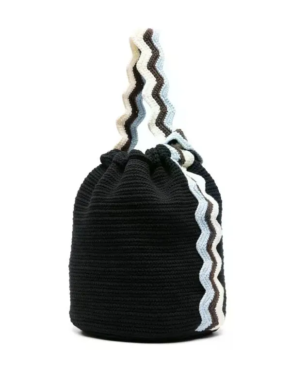 JIL SANDER Zigzag-stripe Knitted Bucket Bag