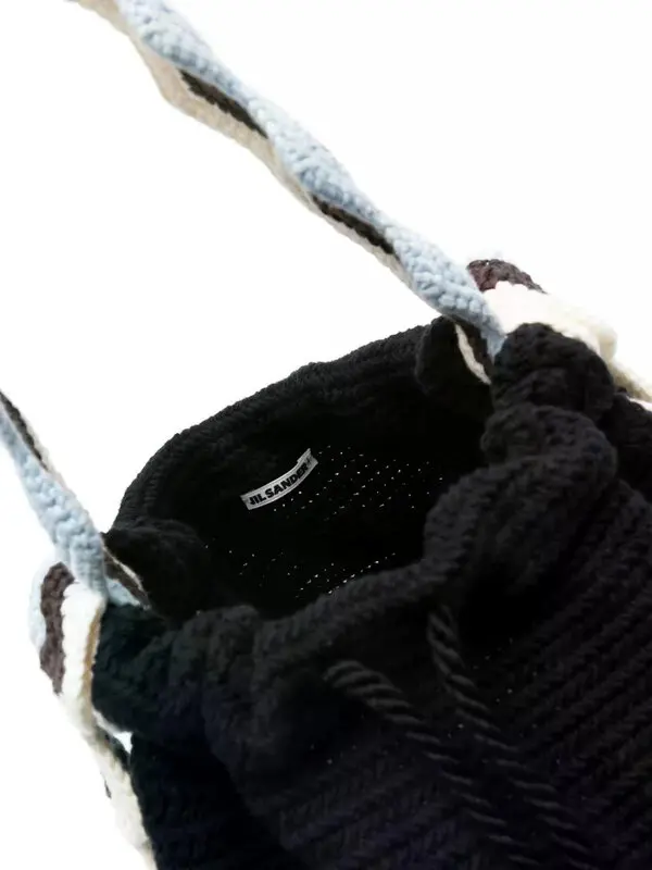 JIL SANDER Zigzag-stripe Knitted Bucket Bag