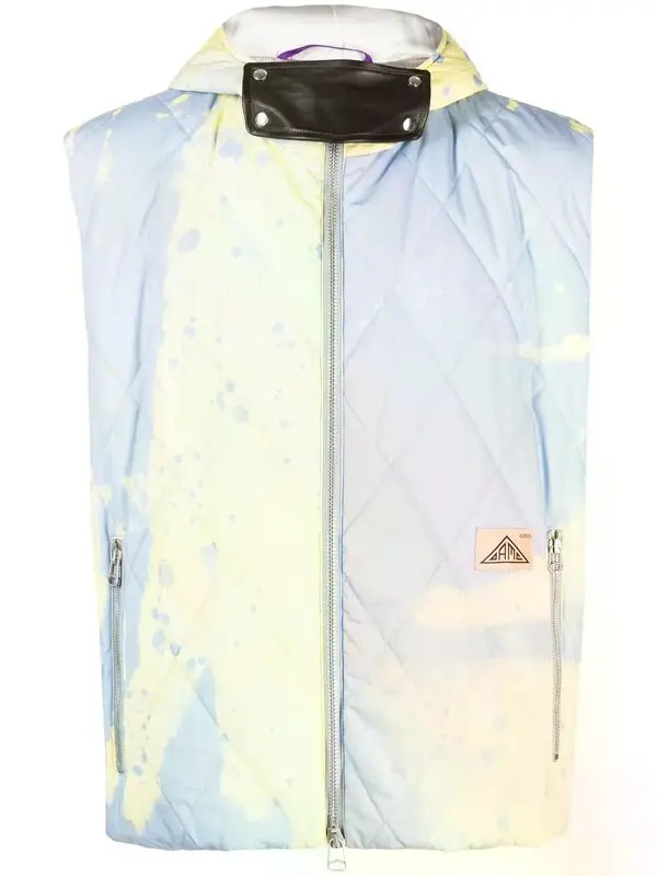 OAMC Abstract-print Hooded Gilet - Blue