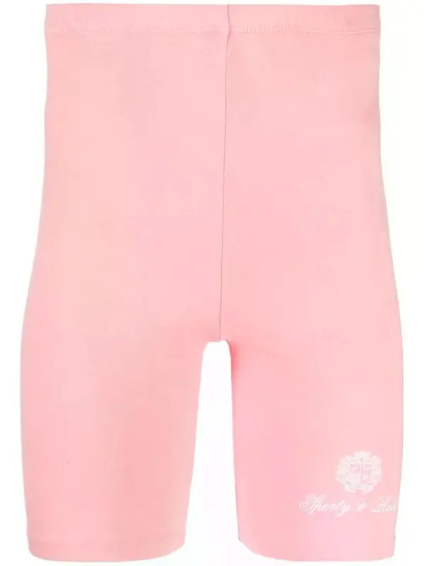 SPORTY & RICH Logo-print Cycling Shorts - Pink