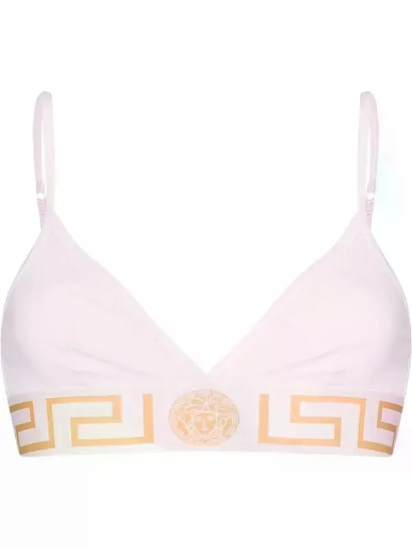 Versace Greca-trim Triangle Bra - Pink