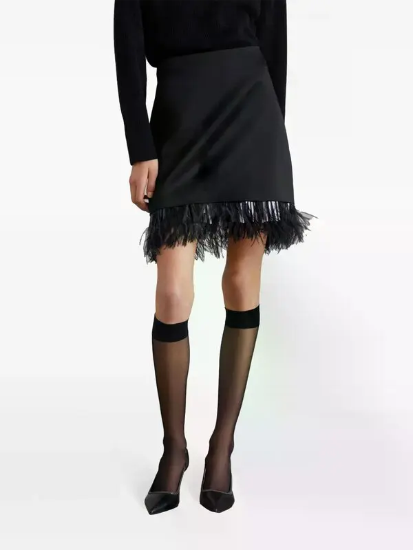 Brunello Cucinelli Feather-trimmed Miniskirt