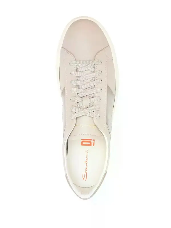 Santoni Panelled Leather Sneakers - Grey