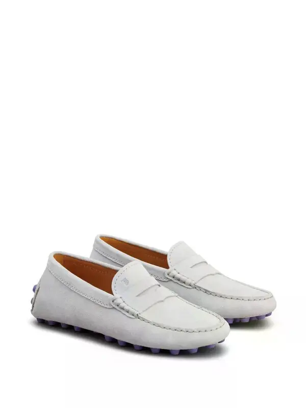 TOD'S Gommino Debossed Loafers - Grey