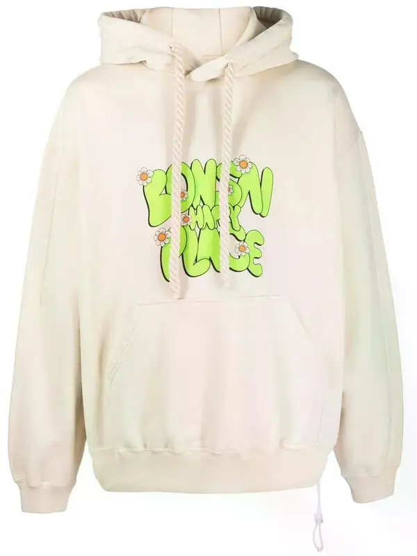 BONSAI Logo-print Cotton Hoodie - Neutrals