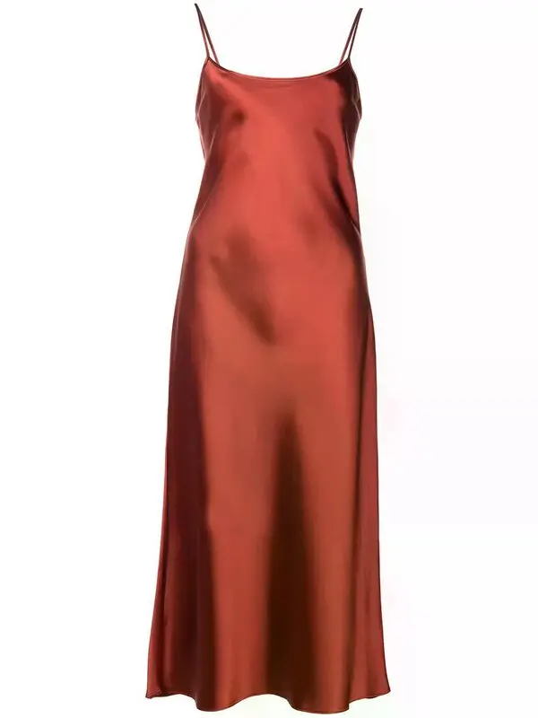 Voz Sleeveless Silk Midi Dress - Orange