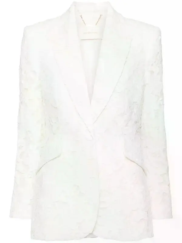 Zimmermann Natura Lace-detail Blazer - White
