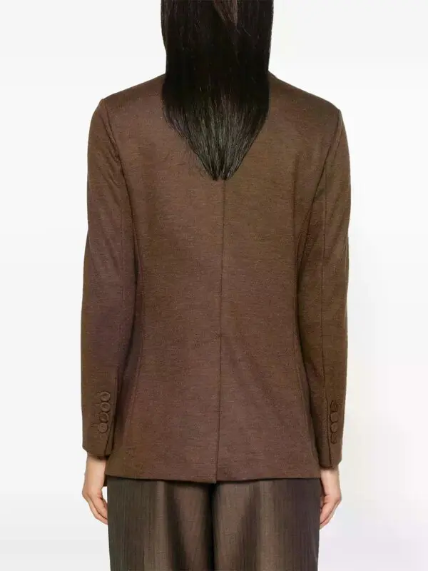 CIRCOLO 1901 Double-breasted Virgin Wool-blend Blazer - Brown