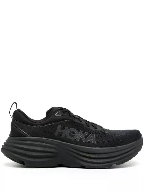 HOKA® Logo-patch Low-top Sneakers - Black