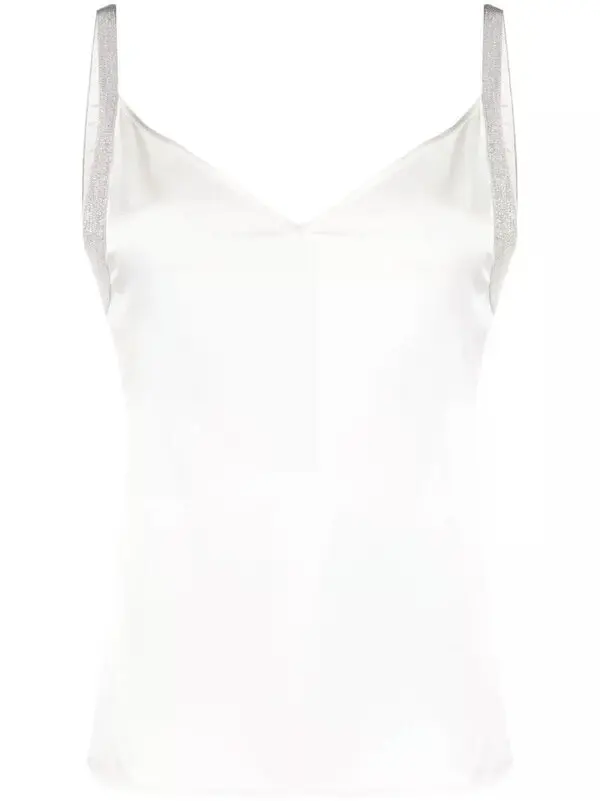 Fabiana Filippi Metallic-trim Satin Camisole - Neutrals