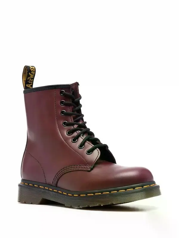 Dr. Martens Lace-up Leather Boots - Red