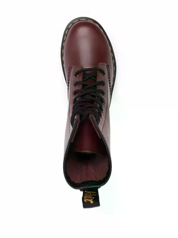Dr. Martens Lace-up Leather Boots - Red