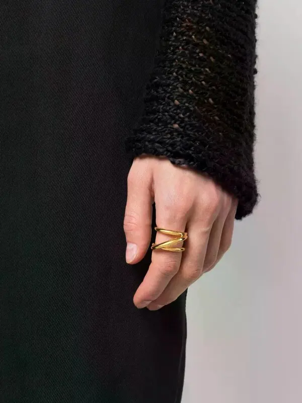 Charlotte Chesnais Triplet Plated Silver Ring - Gold