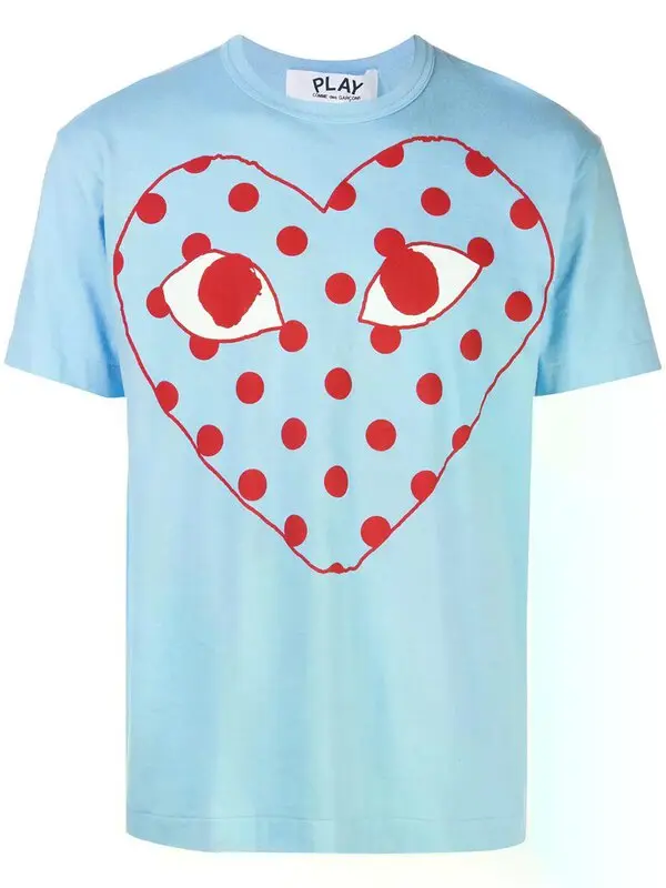 Play Comme Des Garcon Logo Print T-shirt - Blue