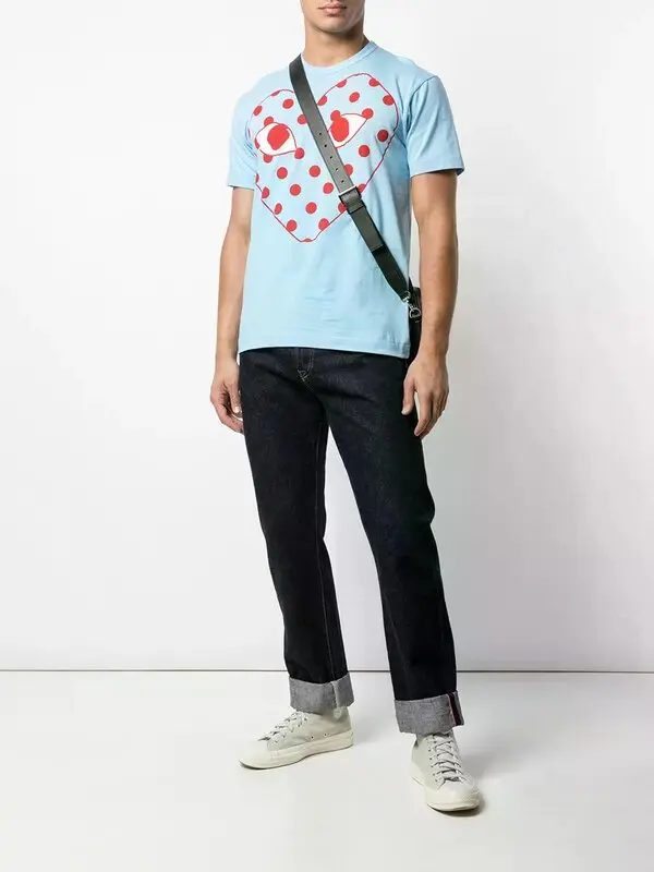 Play Comme Des Garcon Logo Print T-shirt - Blue