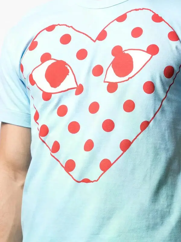 Play Comme Des Garcon Logo Print T-shirt - Blue